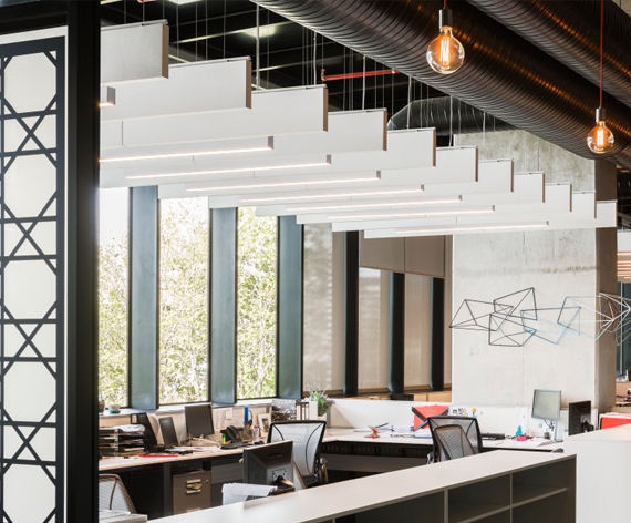 Ecophon Acoustic Ceiling Baffles | Shelly Lighting